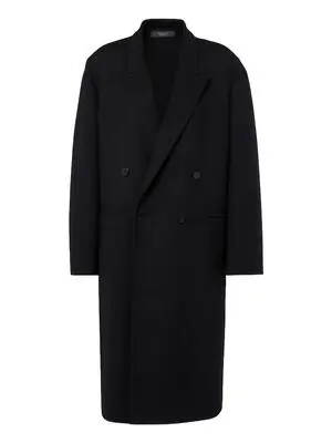 Gucci Double-breasted Wool Coat - Black