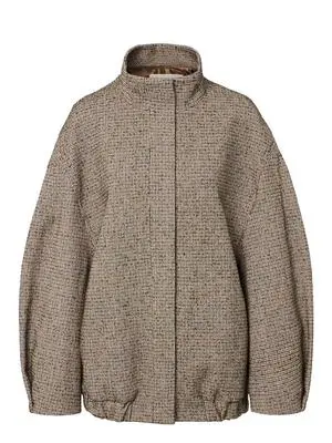 Dries Van Noten Checked Bomber Jacket - Beige
