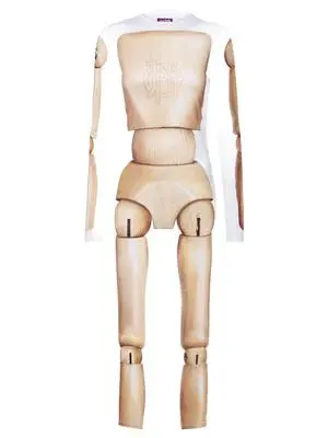 JEAN PAUL GAULTIER Trompe L’œil Jersey Midi Dress - Multicoloured