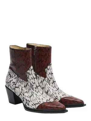 JIMMY CHOO Cece Snake-effect Leather Cowboy Boots - Multicoloured
