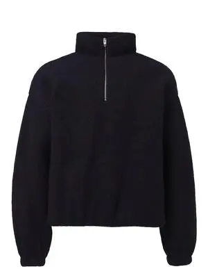 JIL SANDER Wool-blend Half-zip Sweater - Blue