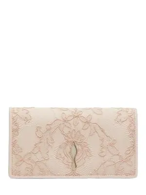 CHRISTIAN LOUBOUTIN Bettina Small Lace Crêpe Satin Clutch - Pink