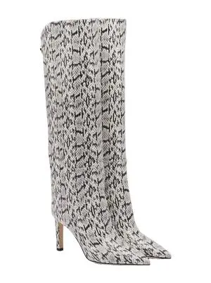 JIMMY CHOO Alizze Snake-effect Leather Knee-high Boots - Multicoloured