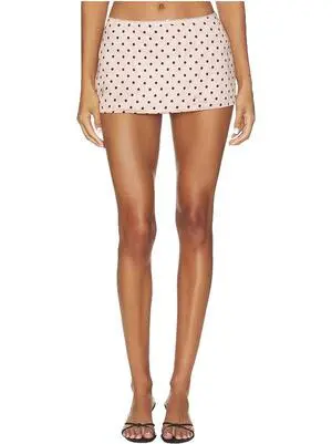 GUIZIO Lucia Skirt In Pink Micro Dot In Pink - Pinkmicro Dot