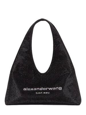 Alexander Wang Pike Mini Hobo Crossbody Strap Bag - Black
