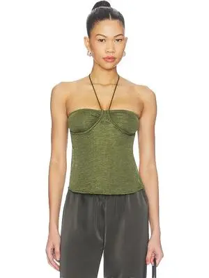 Free People Evening Out Halter Top In Green - Capulet Olive