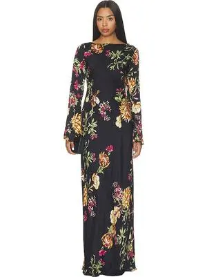 Hemant & Nandita Bias Maxi Dress - Black