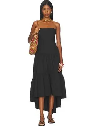 Susana Monaco Poplin Tube High Low Dress - Black
