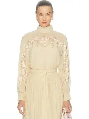 Zimmermann Valiant Embroidered Blouse - Cream