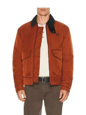 Fred Perry Nylon Caban Jacket In Red - Brandy