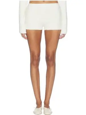 SEVEN WONDERS Nera Knit Mini Shorts In White - Sand