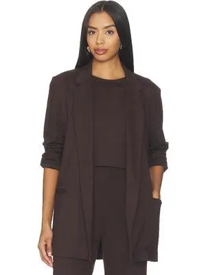 RIPLEY RADER Ripley Rader Ponte Knit Oversized Blazer In Chocolate.