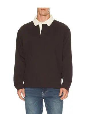 FRAME Rugby Polo Shirt In Brown - Deep Brown
