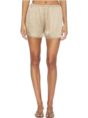 Donni. The Silk Lace Tap Short In Taupe - Shitake