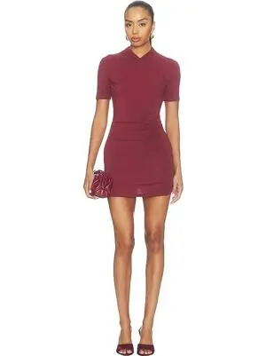SNDYS. Hart Mini Dress In Burgundy - Ruby