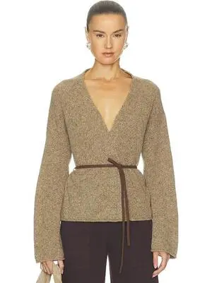 Velvet By Graham & Spencer Alina Wrap Cardigen In Brown - Timber