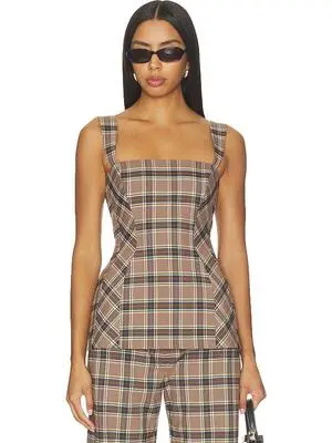 Amanda Uprichard Andreina Top In Brown - Brown Combo