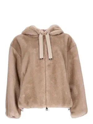 Herno Herno Women Giacca Bomber In Eco-Pelliccia Cream