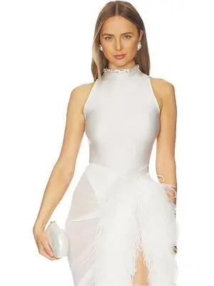 BRONX BANCO Bronx Banco Gaia Blanc Mesh Bodysuit In White.