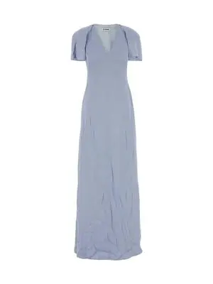 JIL SANDER Powder Viscose Long Dress - Blue