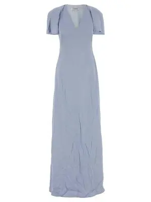 JIL SANDER Powder Viscose Long Dress - Blue