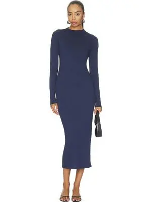 AFRM Juniper Dress In Navy - Black Iris