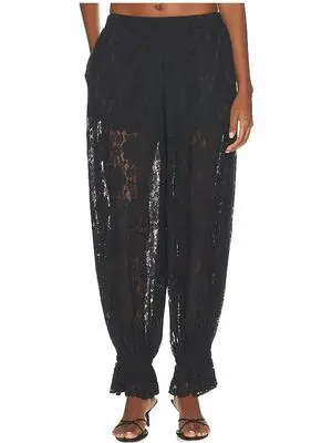 WeWoreWhat Balloon Lace Trouser - Black