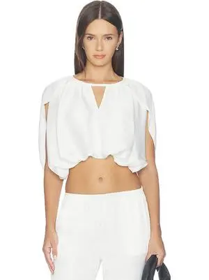 WeWoreWhat Cape Bubble Top In White - Cloud