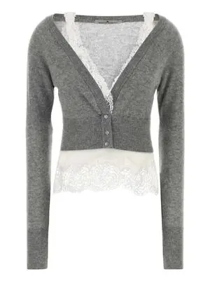 ERMANO SCERVINO Ermanno Scervino Grey Cashmere Cardigan - Gray
