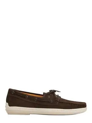 TOD'S Boat Shoes In Suede - Brown