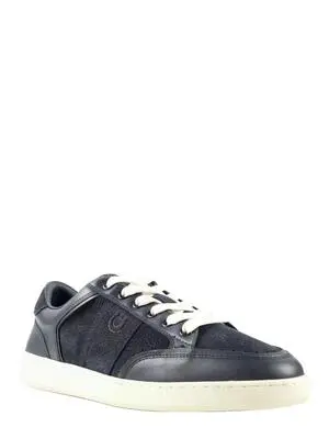 FERRAGAMO Gancini Panelled Leather Sneakers Blue