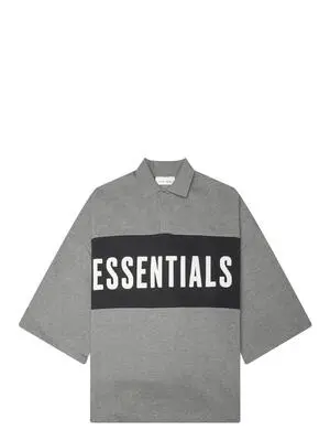 Fear Of God Essentials Panelled Cropped Polo Shirt - Grey