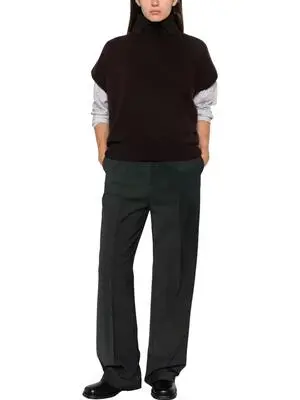 NICHOLSON & NICHOLSON Puff Ribbed-knit Roll-neck Sweater - Brown
