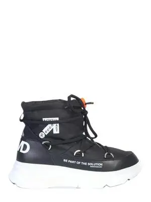 F_WD Logo-print Panelled Boots - Black
