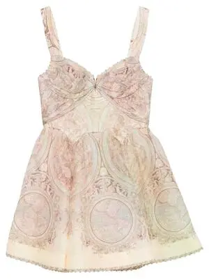 ZIMMERMANN Graphic-print Flared Mini Dress