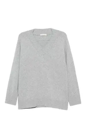 Liviana Conti V-neck Knitted Sweater - Grey