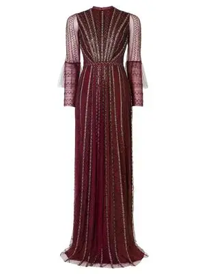 TEMPERLEY LONDON Sabel Sequin-embellished Maxi Gown - Red