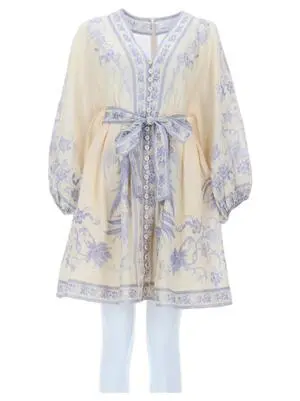 Zimmermann Mini Abito Indra Plunge - Multicolor
