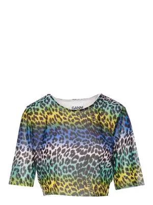 GANNI Ganni Women Top Animalier Multicolor
