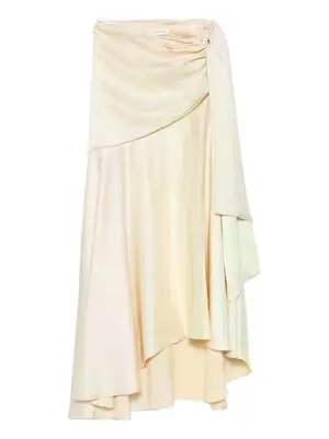 Zimmermann Ascent Draped Asymmetric Long Skirts - Neutrals