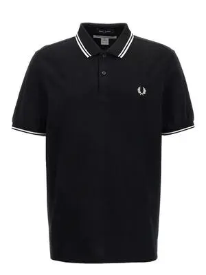 Comme Des Garçons X Fred Perry Logo-embroidered Polo Shirt - Blue