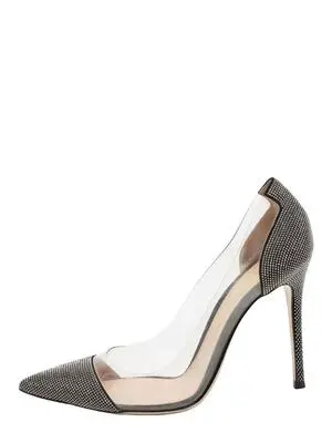 GIANVITO ROSSI Plexi Crystal-embellished Heeled Pumps - Silver