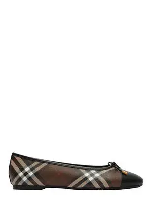 Burberry Check Canvas Highgate Ballet Flats - Brown