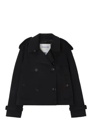 Burberry Cashmere Mayfair Trench Jacket - Black