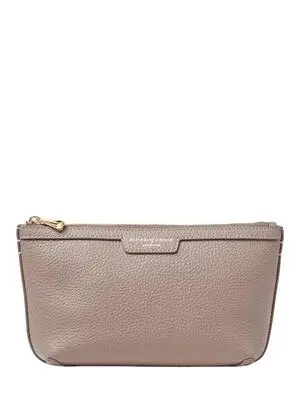 ASPINAL OF LONDON Hudson Small Pouch In Classic Milled Pebble Neutral