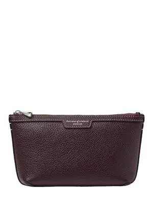 ASPINAL OF LONDON Hudson Small Pouch In Classic Milled Pebble Red