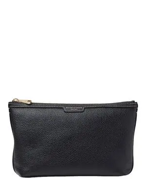 ASPINAL OF LONDON Hudson Large Pouch In Milled Pebble - Black