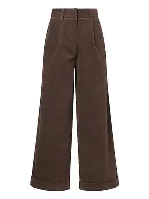 4TH & RECKLESS Hughes Tailored Corduroy Cotton Trousers - Chocolate