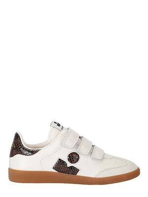 Isabel Marant Étoile Beth Logo Leather Trainers - Bone/comb