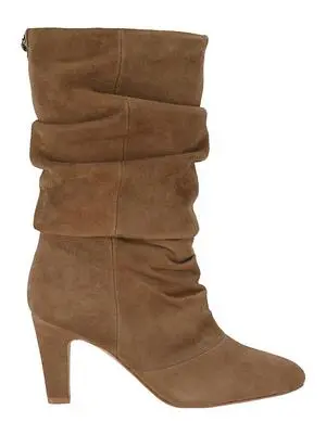 Kurt Geiger Elizabeth Slouch Heeled Suede Boots - Tan